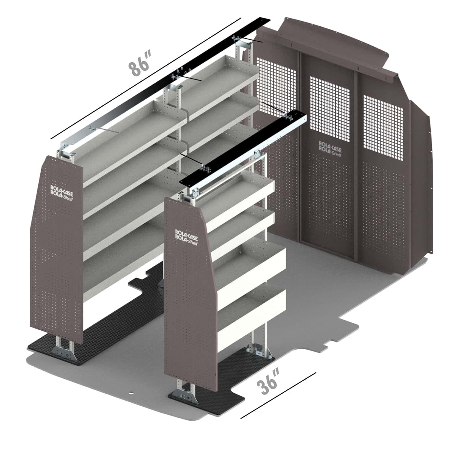 Rola-Case Basic Bin Package for Ford Transit - 130-in WB - Mid Roof ...