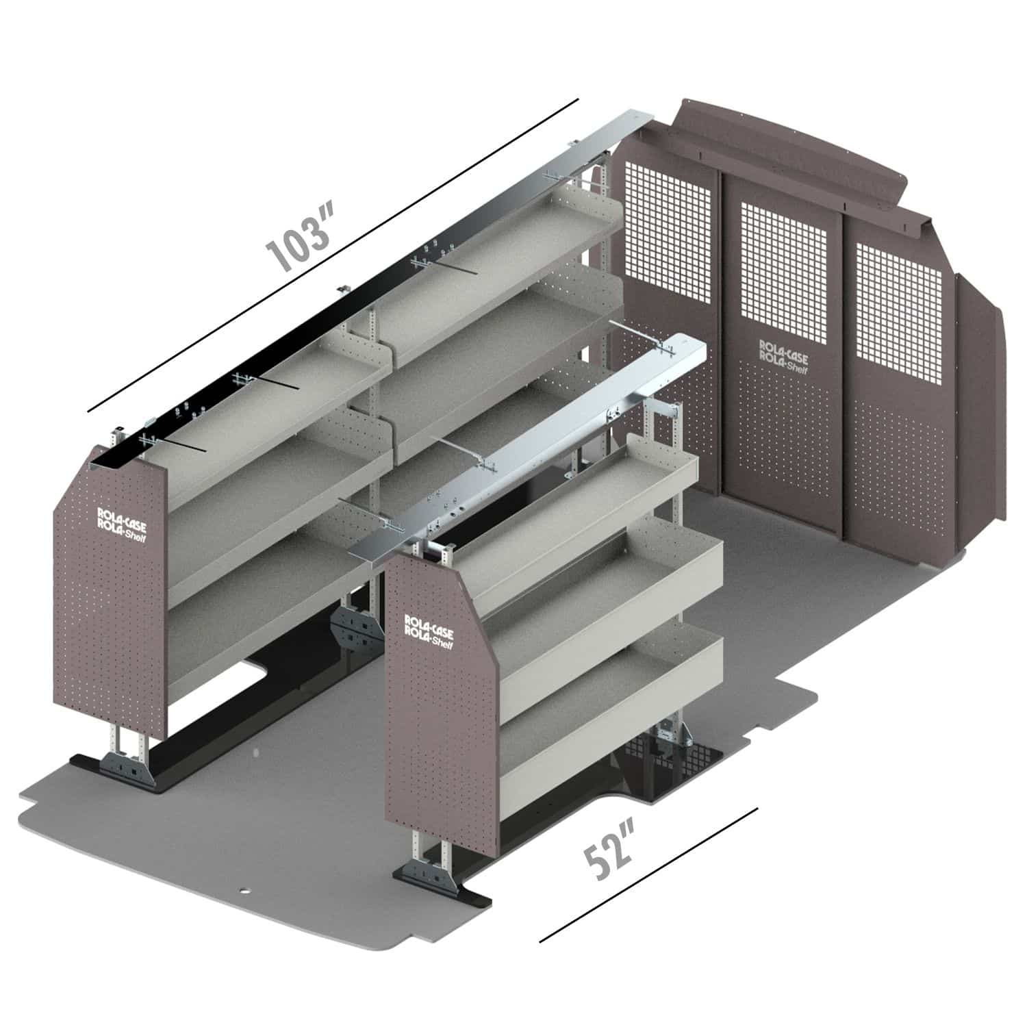Rola-Case Basic Bin Package for Ford Transit - 148-in WB - Low Roof ...