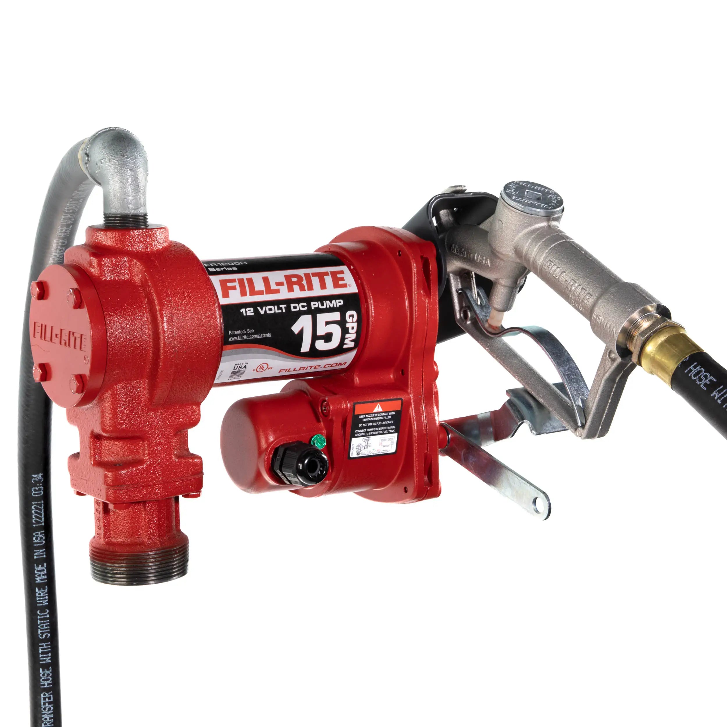 Fill-Rite 15 Gallon Per Minute Fuel Transfer Pump With Nozzle - FR1210H ...